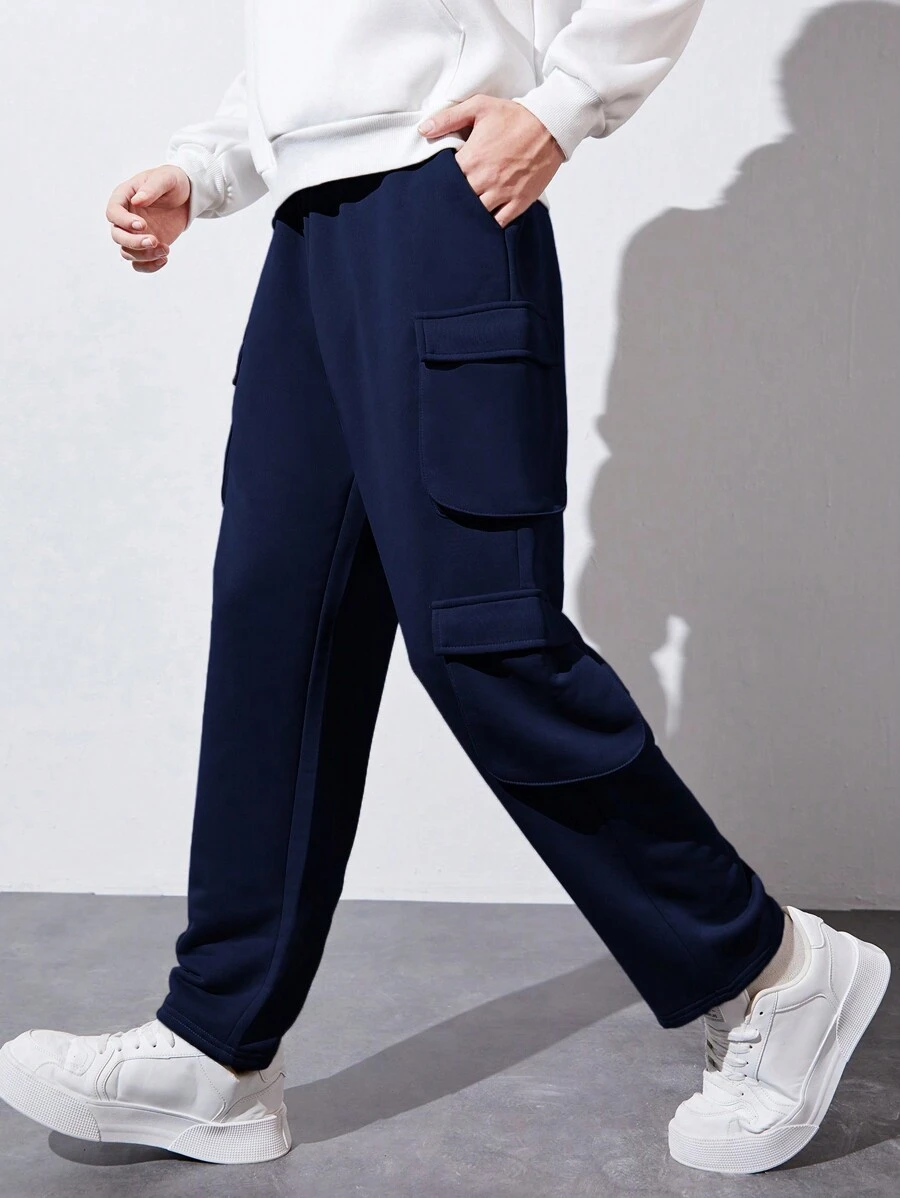 SHEIN Teen Boys' Casual Side Striped Comfortable Straight Pants With ...