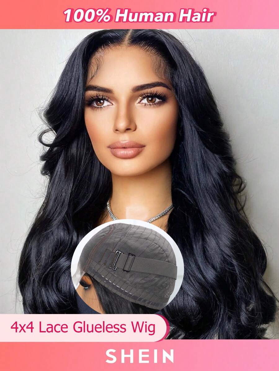 Glueless Wig Body Wave Transparent 4x4 Lace Closure Human Hair Wigs Pre ...