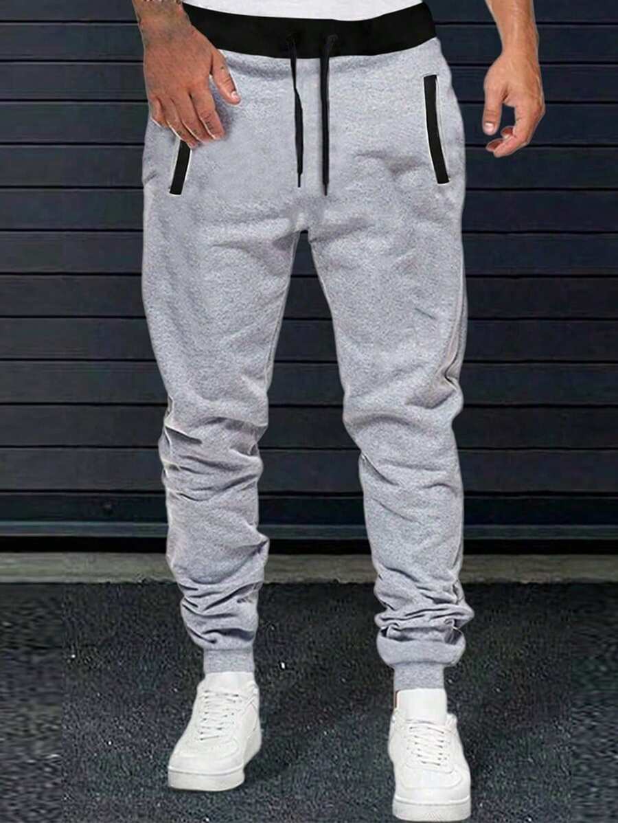 Manfinity Homme Men Contrast Binding Drawstring Waist Sweatpants, Going ...