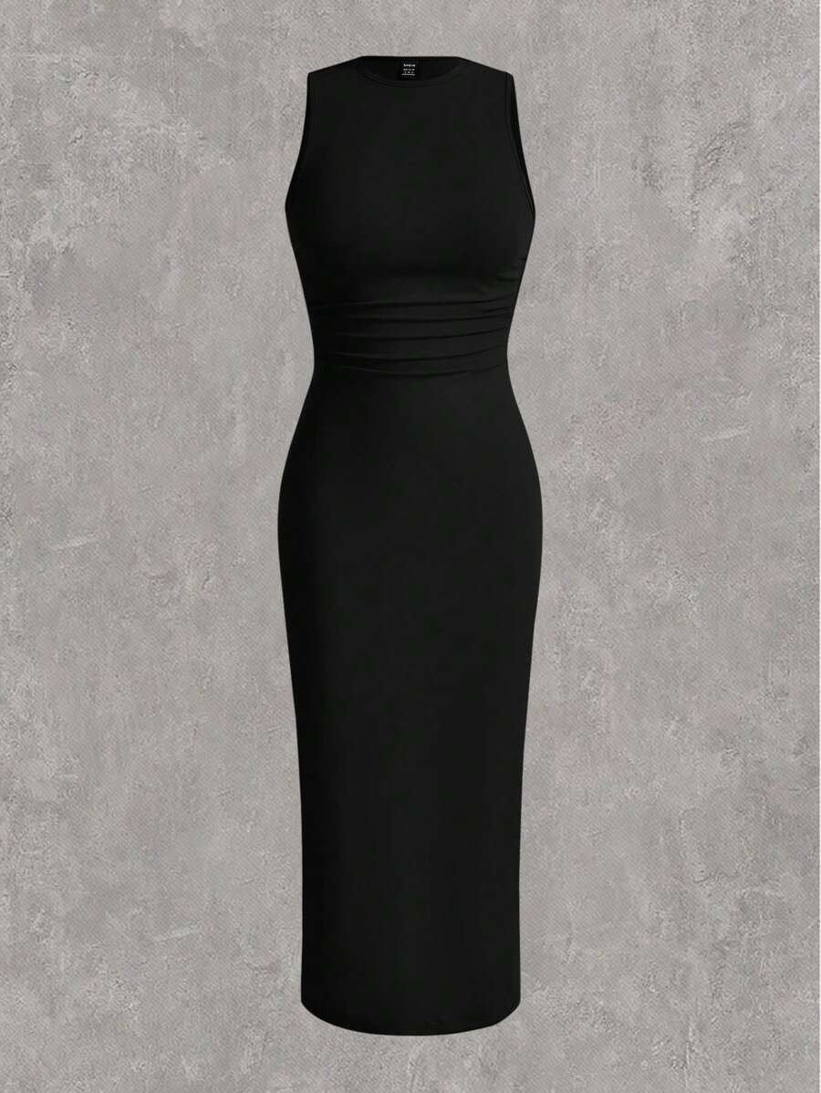 SHEIN EZwear Plus Size Knitted Solid Bodycon Dress | SHEIN USA