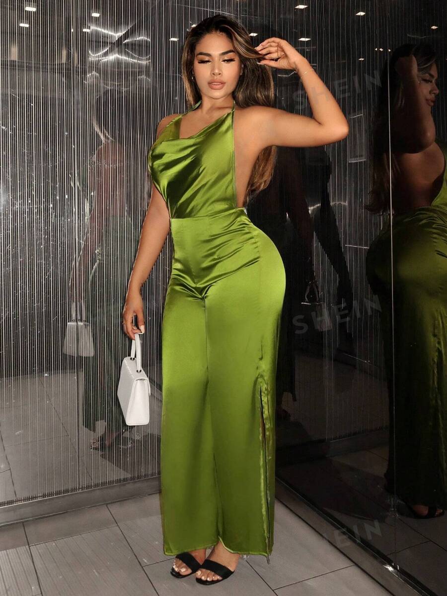 SHEIN SXY Valentines Sexy Outfits Club Women's Sexy Draped Neck ...