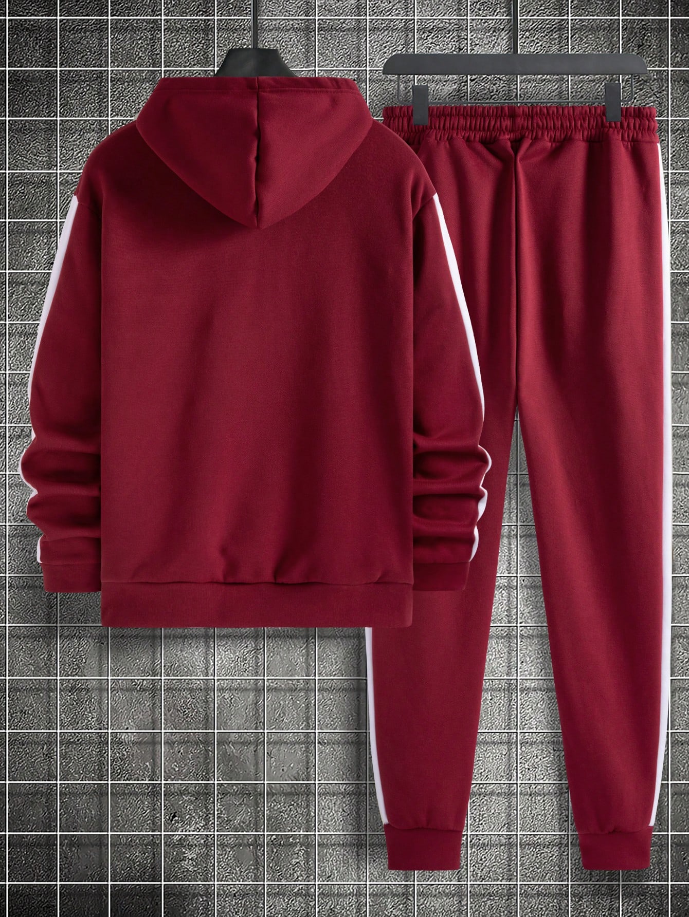 SHEIN Manfinity EMRG Men's Contrast Side Seam Zip Up Hoodie And Joggers ...