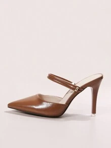 2024 New Delicate Women Mules Shoes, Pointed Toe High Heel Open Back ...