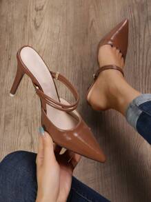 2024 New Delicate Women Mules Shoes, Pointed Toe High Heel Open Back ...