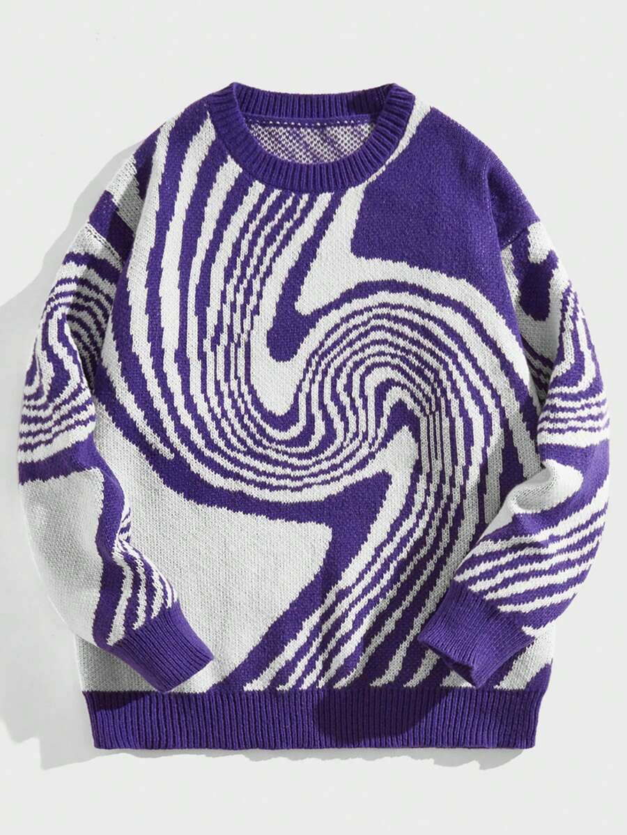 ROMWE MEN Street Life Men'S Contrast Color Textured Sweater | SHEIN USA