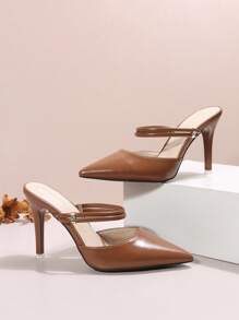 2024 New Delicate Women Mules Shoes, Pointed Toe High Heel Open Back ...