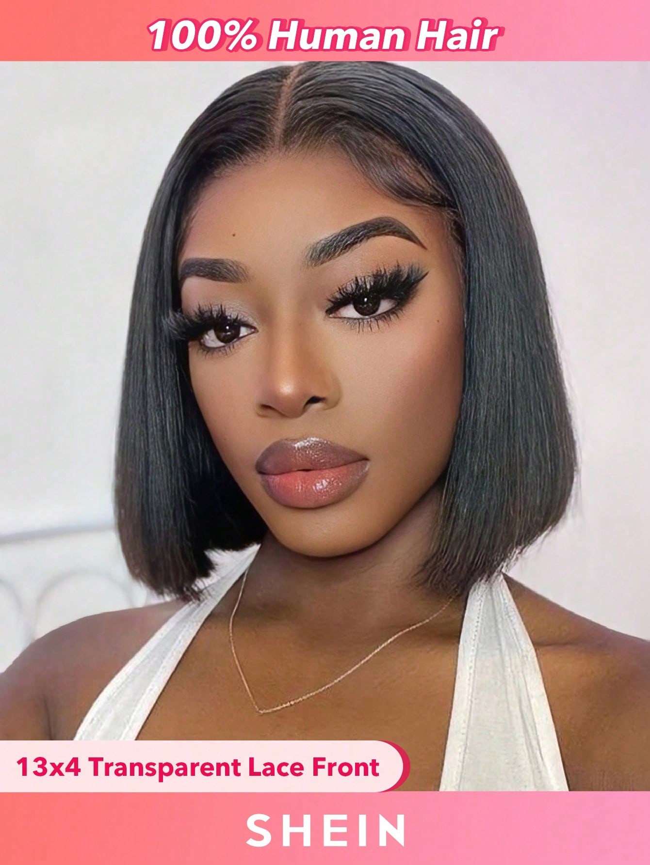 Peluca frontal de encaje recto Bob de encaje transparente 13 x 4 ...