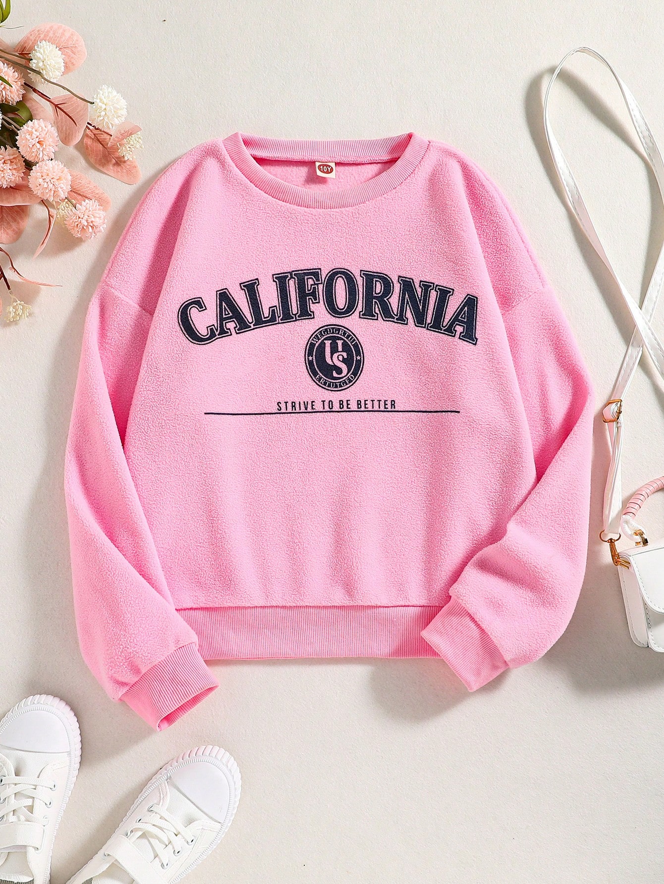 SHEIN Kids KDOMO Suéter De Tela Polar Impresa Para Niñas Adolescentes ...