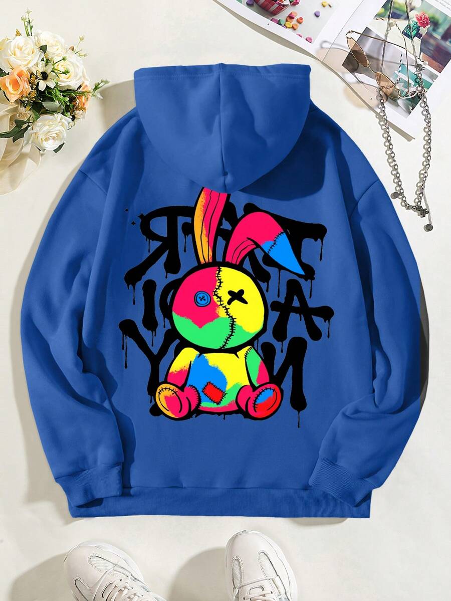 SHEIN EZwear Sweat-shirt à capuche isolé thermiquement avec impression ...