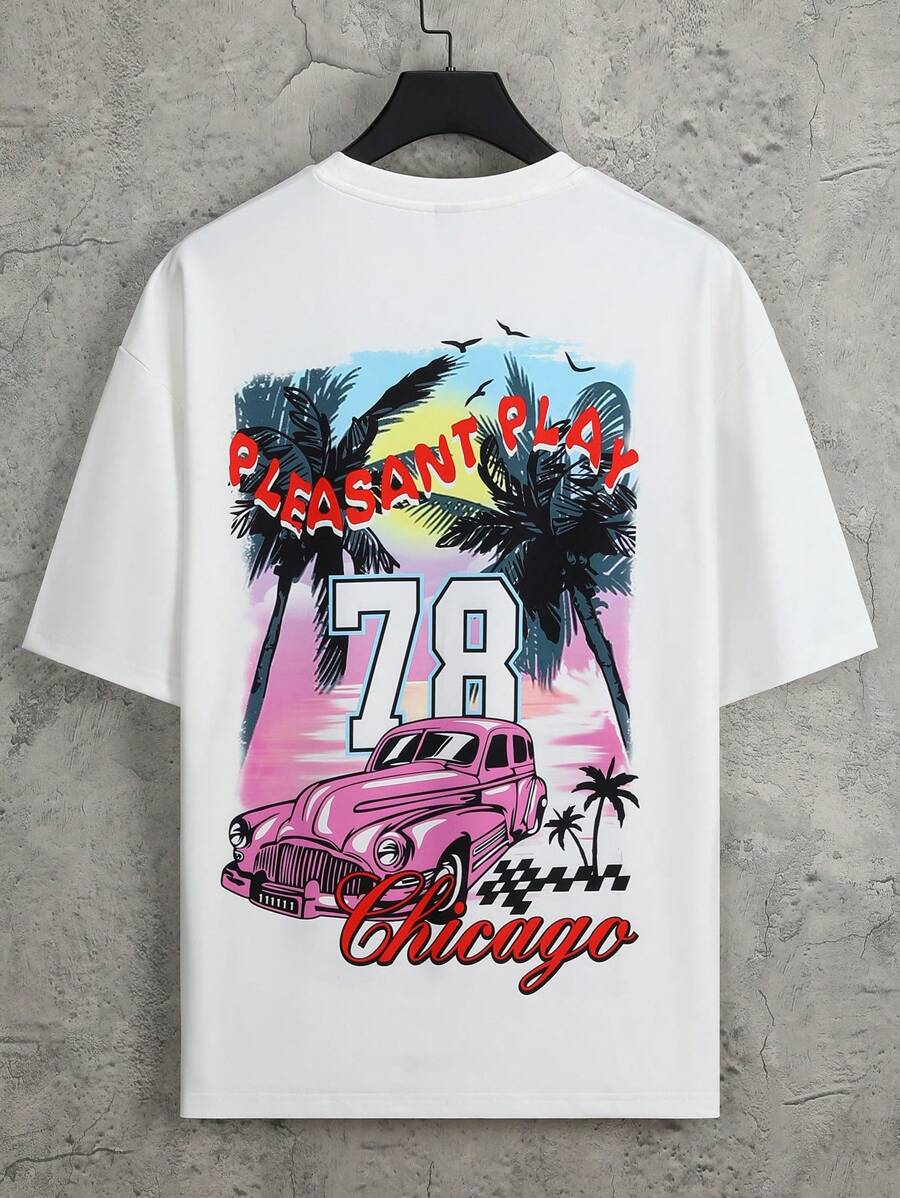 Manfinity Chillmode Manfinity Chillmode Men's Printed Palm Tree ...