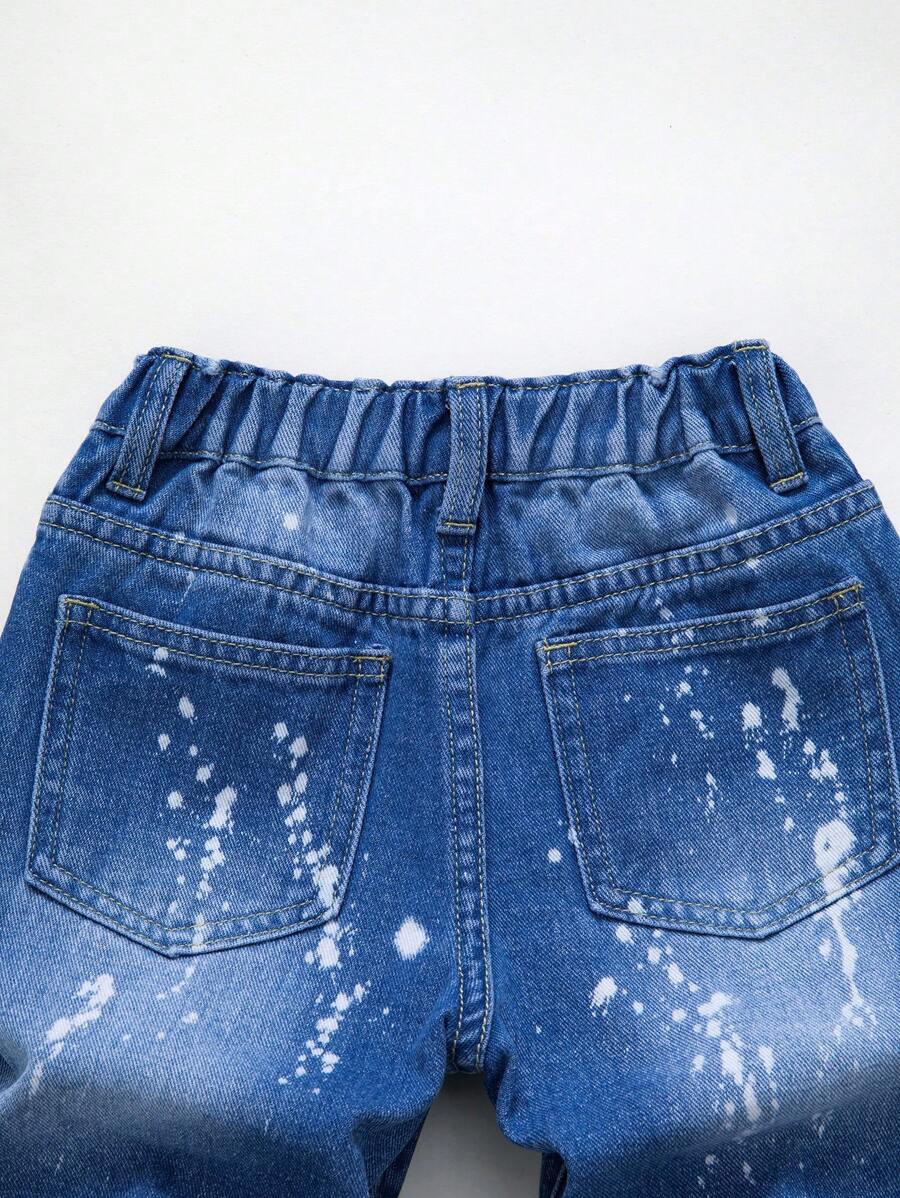 Young Boy Light Wash Ripped Denim Shorts, Fashionable Design | SHEIN USA