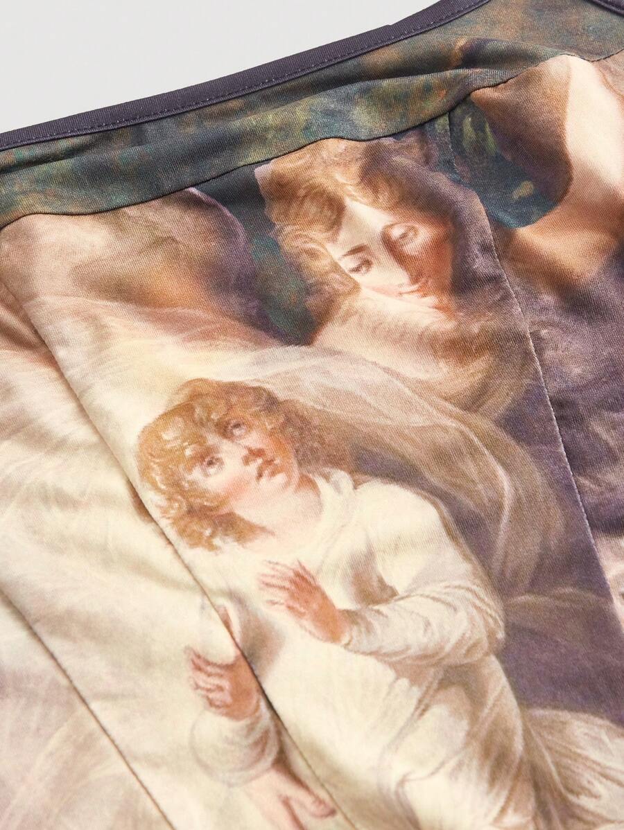 SHEIN MOD Women's Printed Oil Painting Style Cami Top And Skirt Set ...