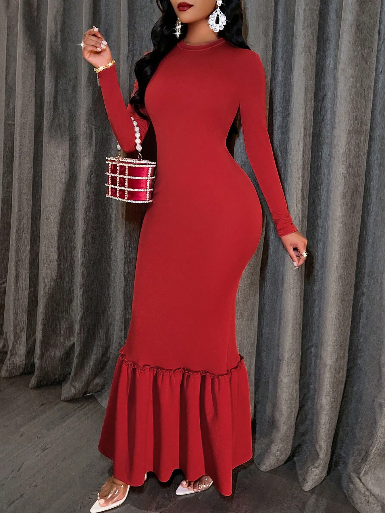 SHEIN Slayr Long Sleeve Mermaid Hemline Dress | SHEIN USA