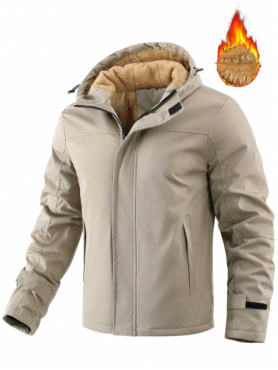 Manfinity Homme Loose Men's Hooded Jacket With Adjustable Drawstring ...