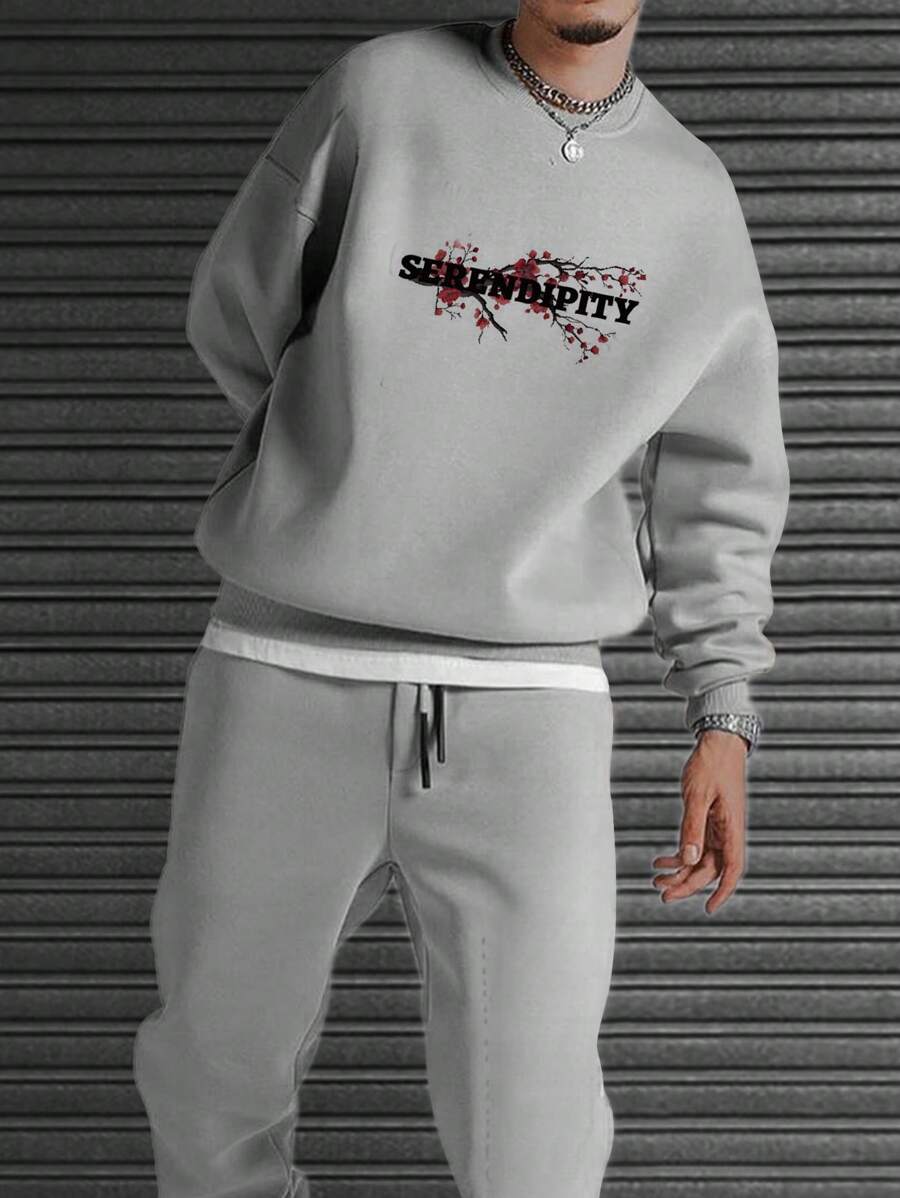 Manfinity Hypemode Men's Fleece Letter Printed Sweatshirt | SHEIN ASIA