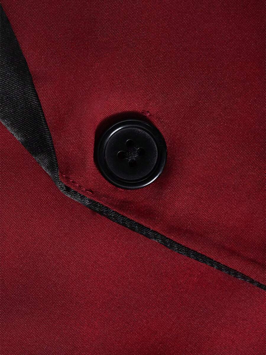 Teen Boy's Gentleman Style 2pcs/Set Color Block Suit With Pure Color ...