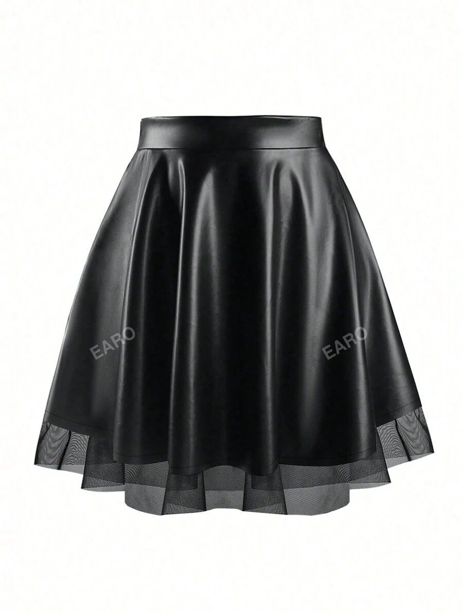 A-Line Pu Leather Skirt | SHEIN USA