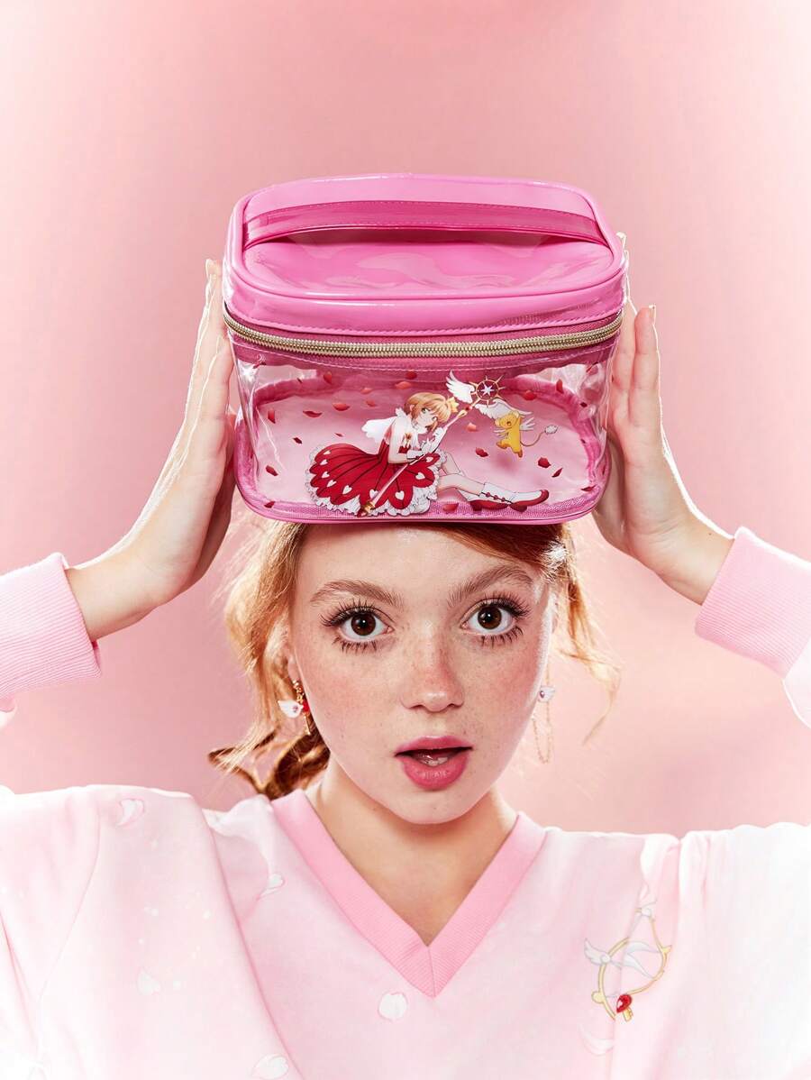 CARDCAPTOR SAKURA | SHEIN Pink Transparent Makeup Bag | SHEIN USA