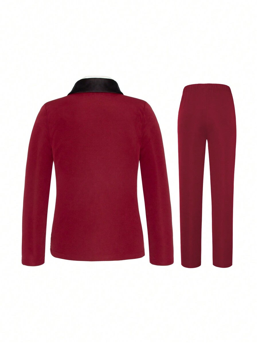 Teen Boy's Gentleman Style 2pcs/Set Color Block Suit With Pure Color ...