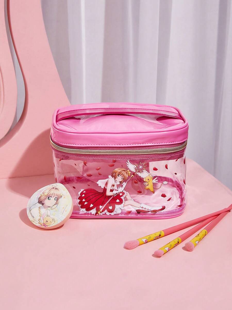CARDCAPTOR SAKURA | SHEIN Pink Transparent Makeup Bag | SHEIN USA