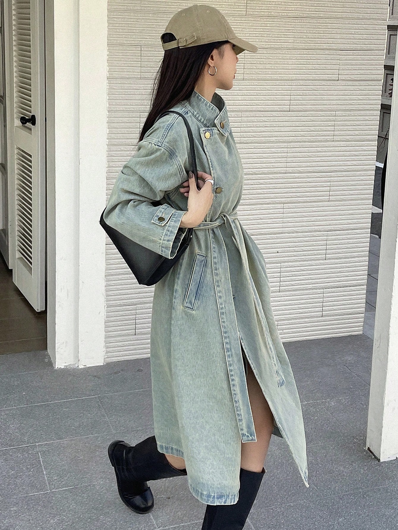 DAZY Vintage Faded Button Up Long Sleeve Denim Jacket | SHEIN USA