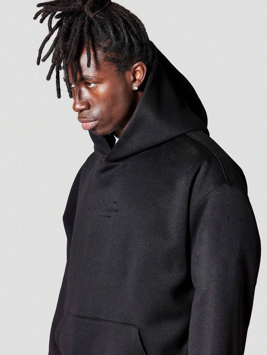 SUMWON Hoodie With Front Flock Graphic Print | SHEIN Singapore