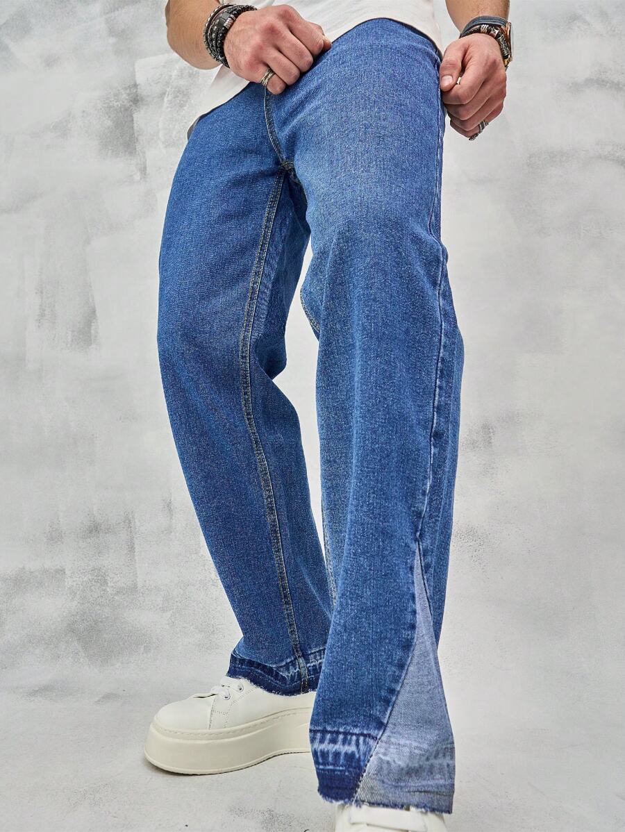 Men's Straight Leg Color Block Jeans | SHEIN South Africa