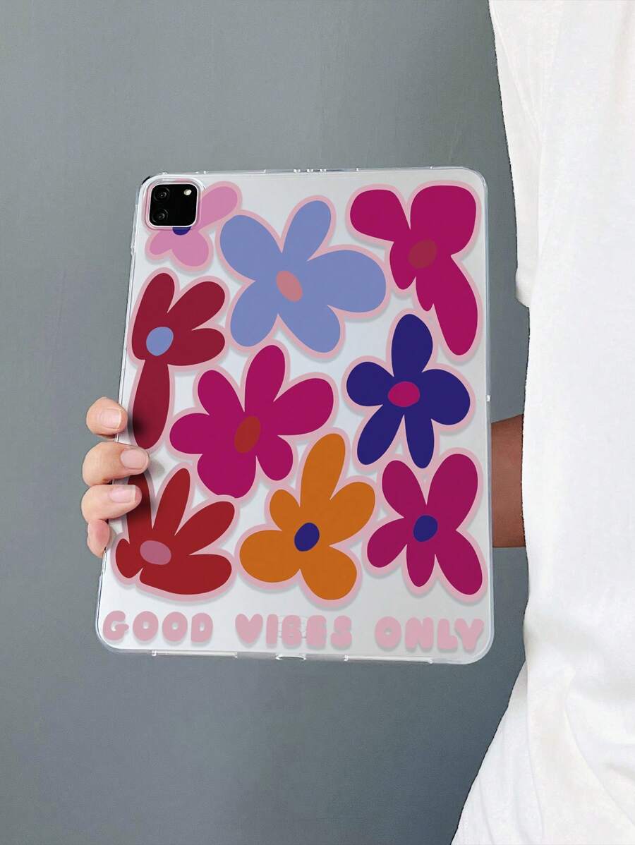SFCHICKY Capa Transparente Para Tablet Com Estampa De Flores E Slogans ...
