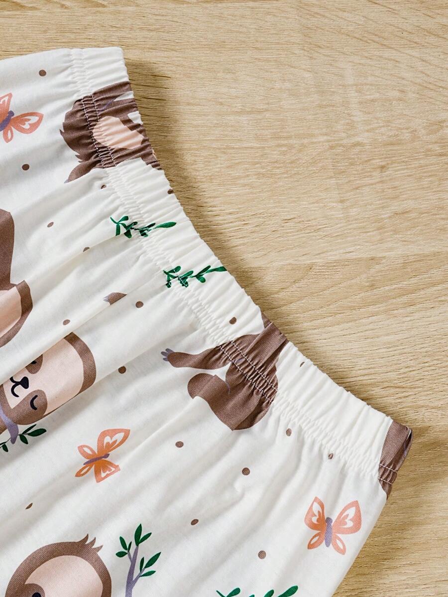 Cartoon Sloth Patterned Home Wear Set For Tween Girls | SHEIN USA