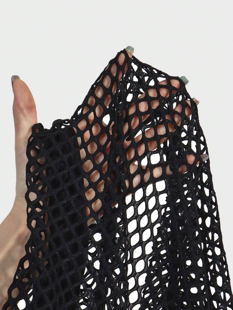 Manfinity Homme Men's Patched Detailed Black Fishnet Vest For Summer ...