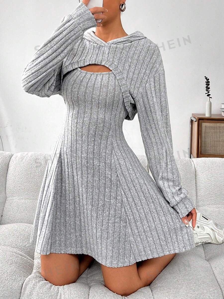 SHEIN EZwear Ladies Solid Color 2-piece Set With Unique Design | SHEIN USA