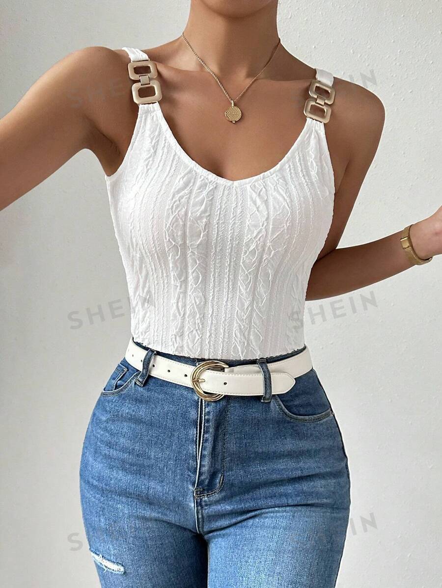 SHEIN Privé Chain Detail Tank Top | SHEIN UK