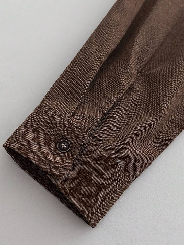 Men'S Solid Color Button Down Shirt | SHEIN UK