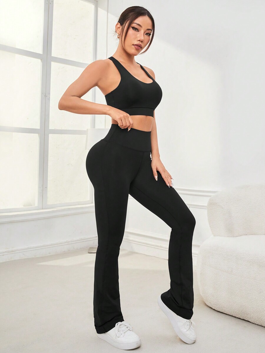 SHEIN Yoga Basic Women'S Solid Color Fitness Tracksuit Set for Sale ...