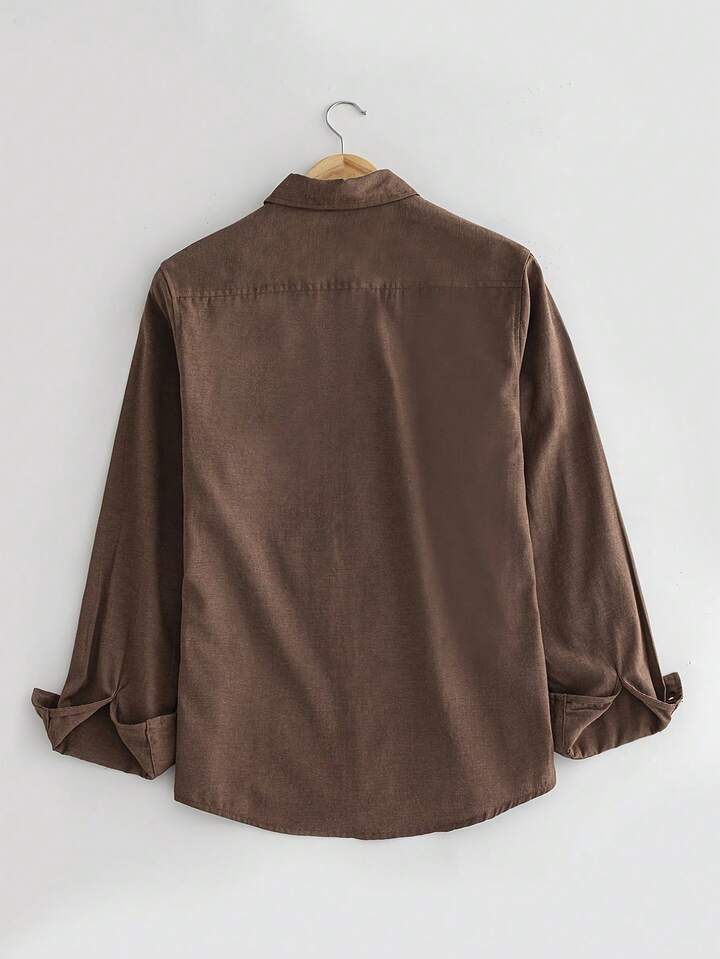 Men'S Solid Color Button Down Shirt | SHEIN UK