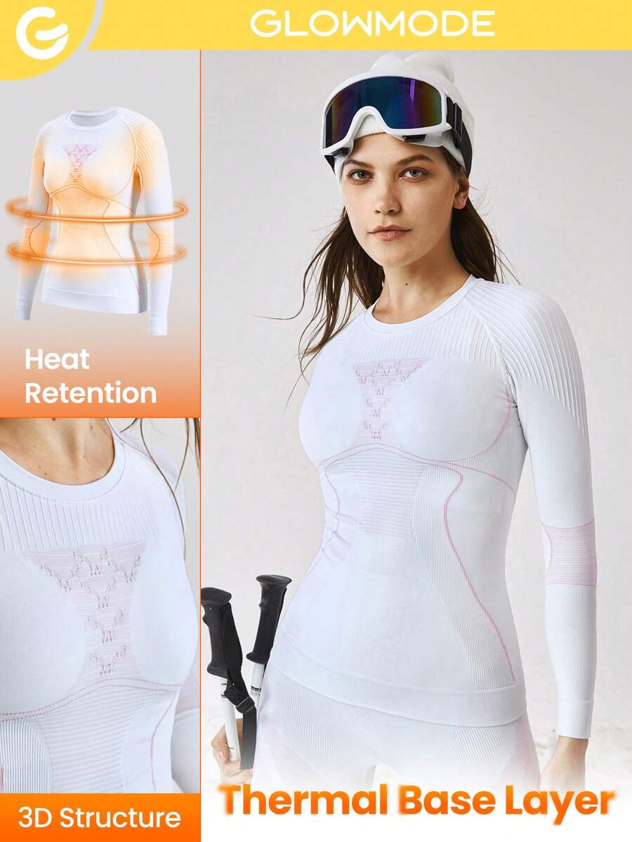 GLOWMODE Maglia Intima Da Sci Senza Cuciture Con Ritenzione Di Calore In Fibra 3d, Morbida E ...