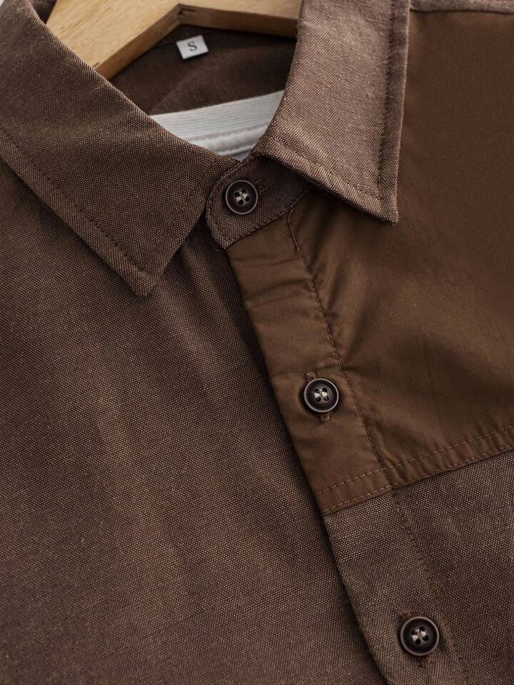 Men'S Solid Color Button Down Shirt | SHEIN UK