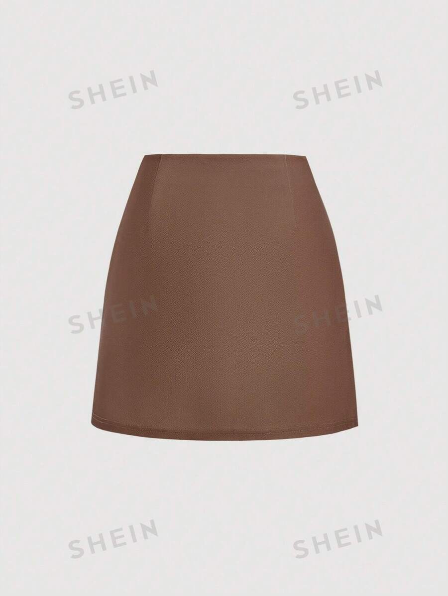 SHEIN MOD Saia Feminina Com Estampa De Gato E Letras | SHEIN PT