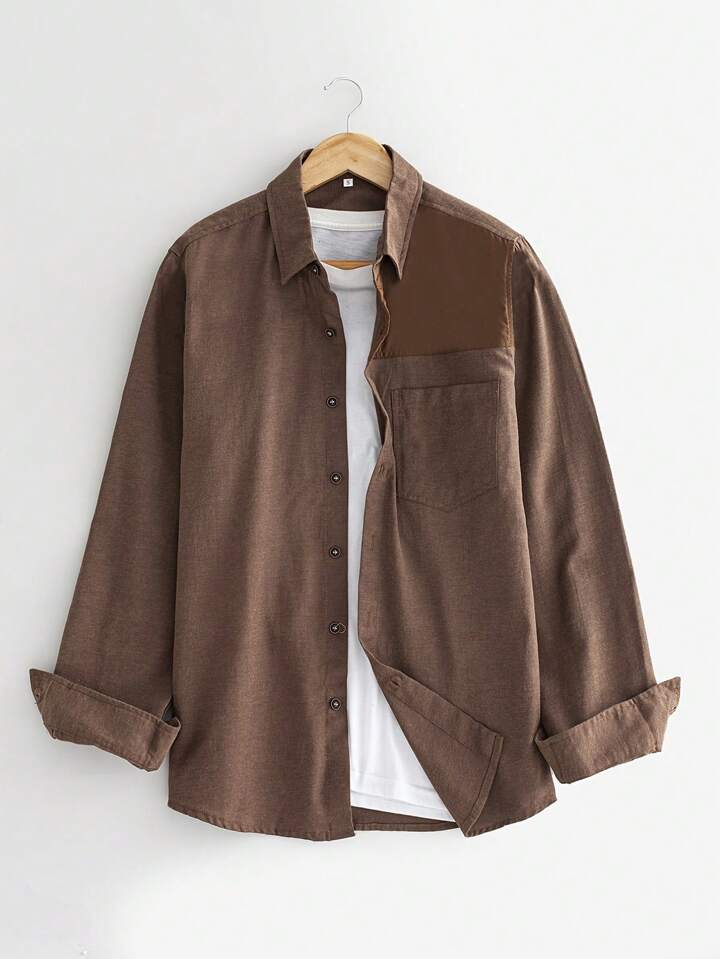 Men'S Solid Color Button Down Shirt | SHEIN UK