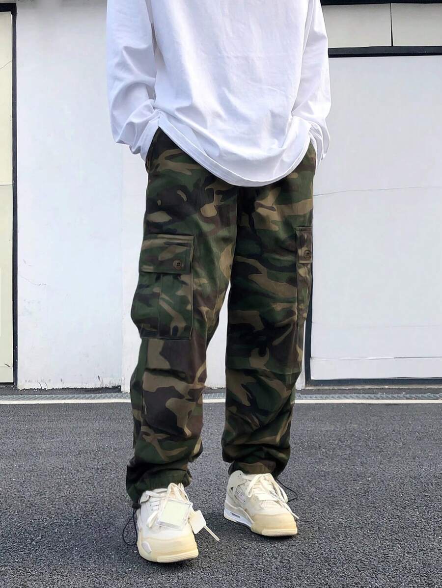 Manfinity EMRG Men's Camouflage Print Flap Pocket Work Pants | SHEIN ...