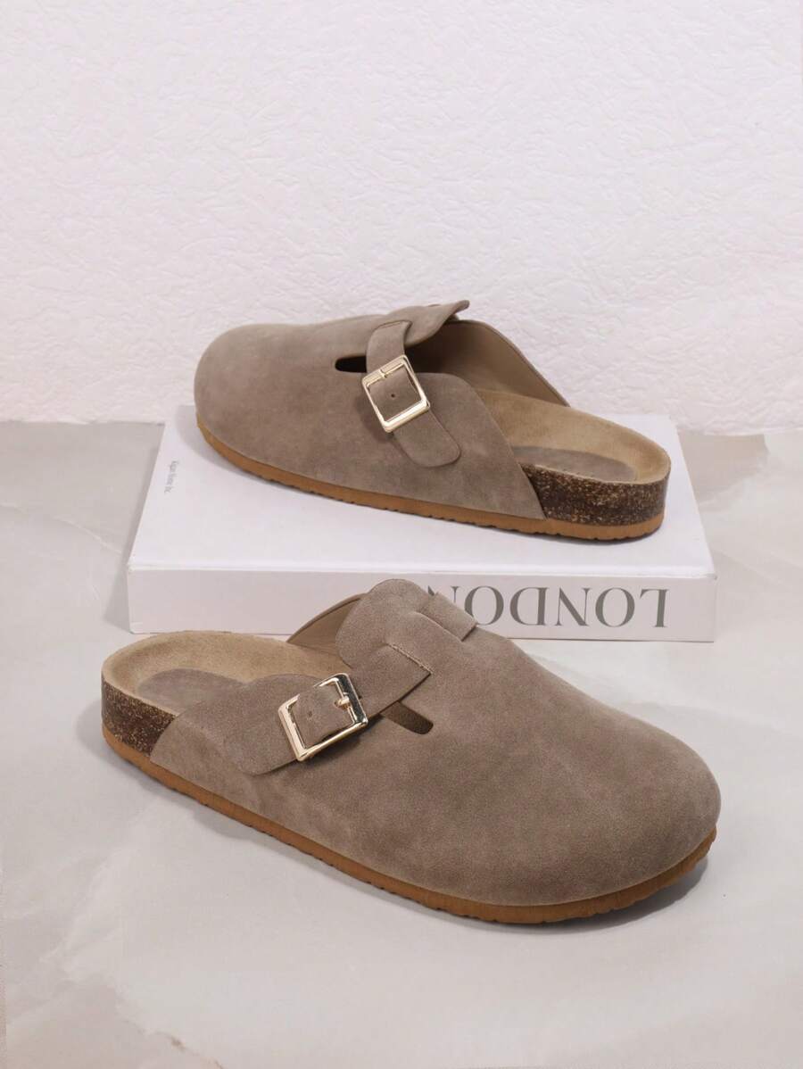 SHEIN SHUZIA Damen trendige Clogs mit rundem Zeh, Kork-Fußbett und ...