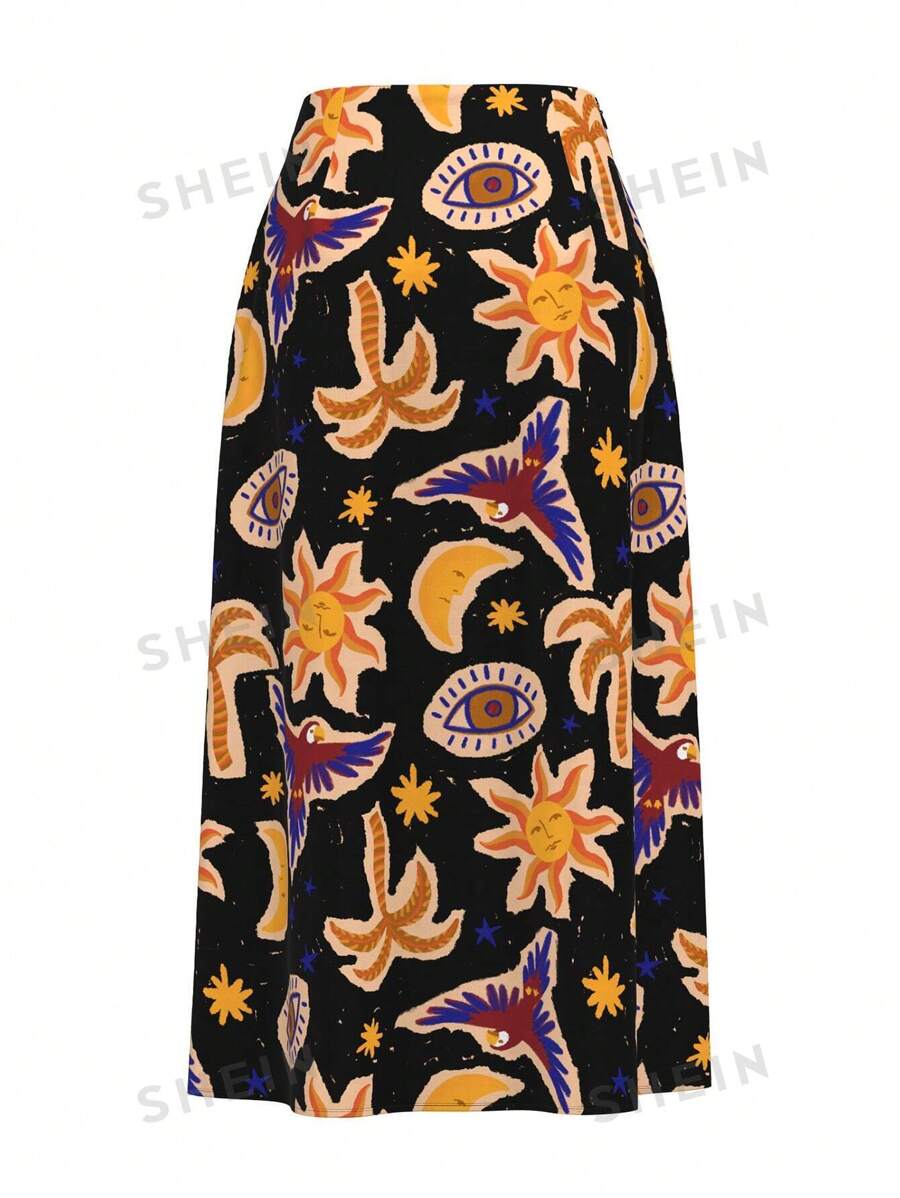 Dany Xavier Vacation Women's Palm Tree Sun Moon Star Bird Eye Print ...