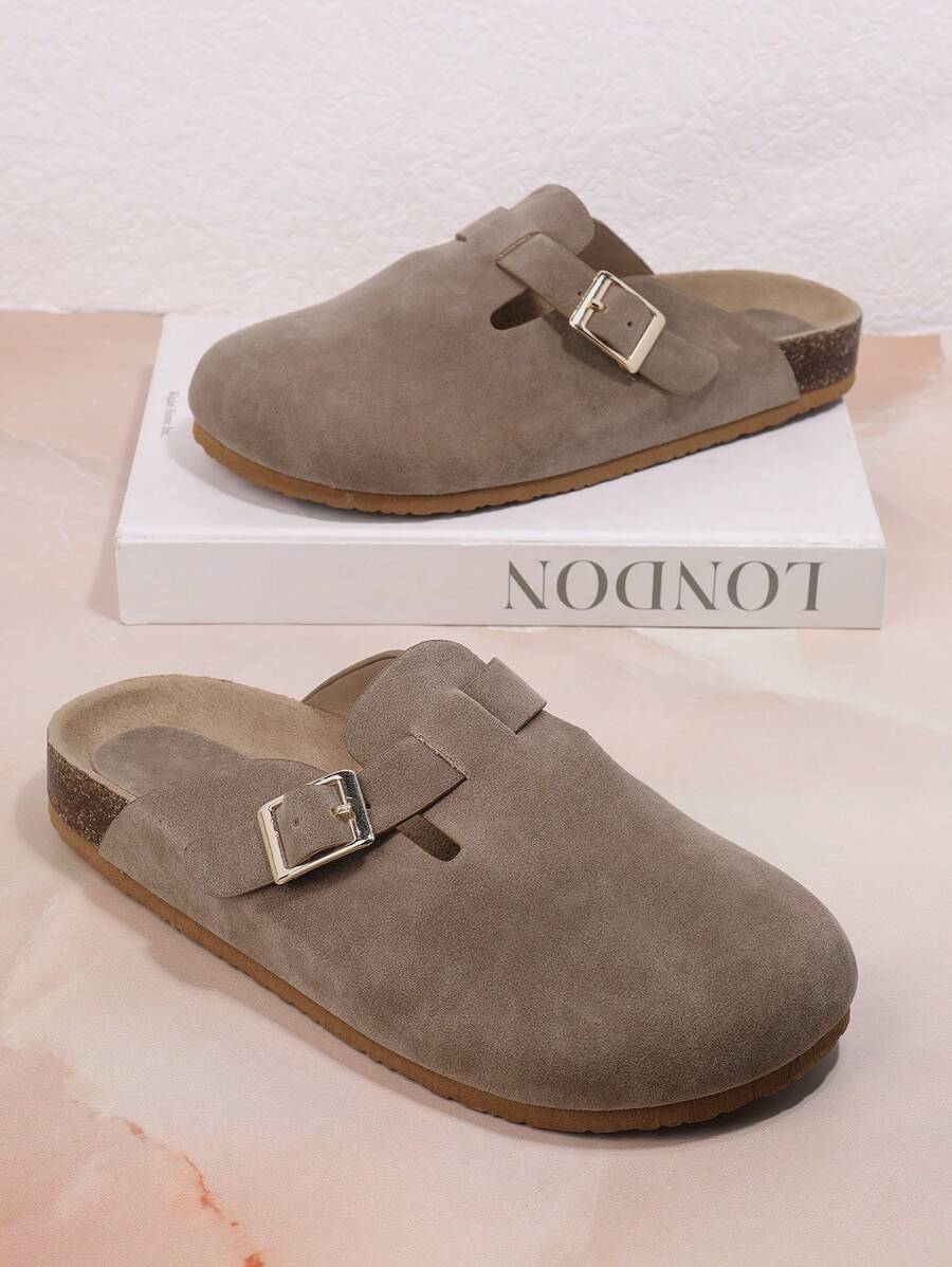 SHEIN SHUZIA Damen trendige Clogs mit rundem Zeh, Kork-Fußbett und ...