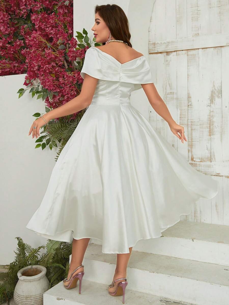 SHEIN Belle Off-Shoulder Elegant Mermaid Hem Cocktail Dress Maxi Women Outfit | SHEIN USA