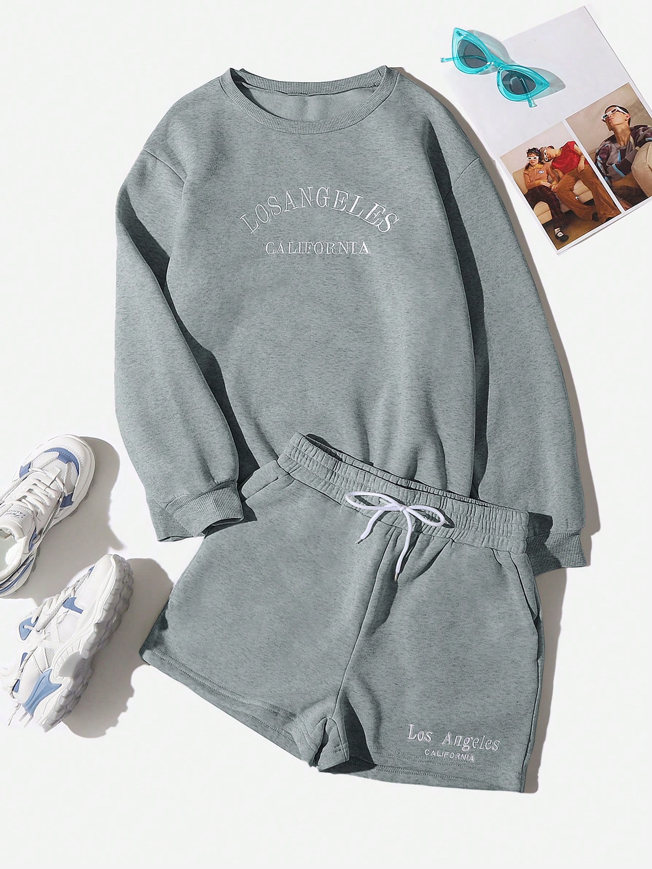 SHEIN EZwear Women'S Letter Embroidery 2pcs/Set | SHEIN South Africa