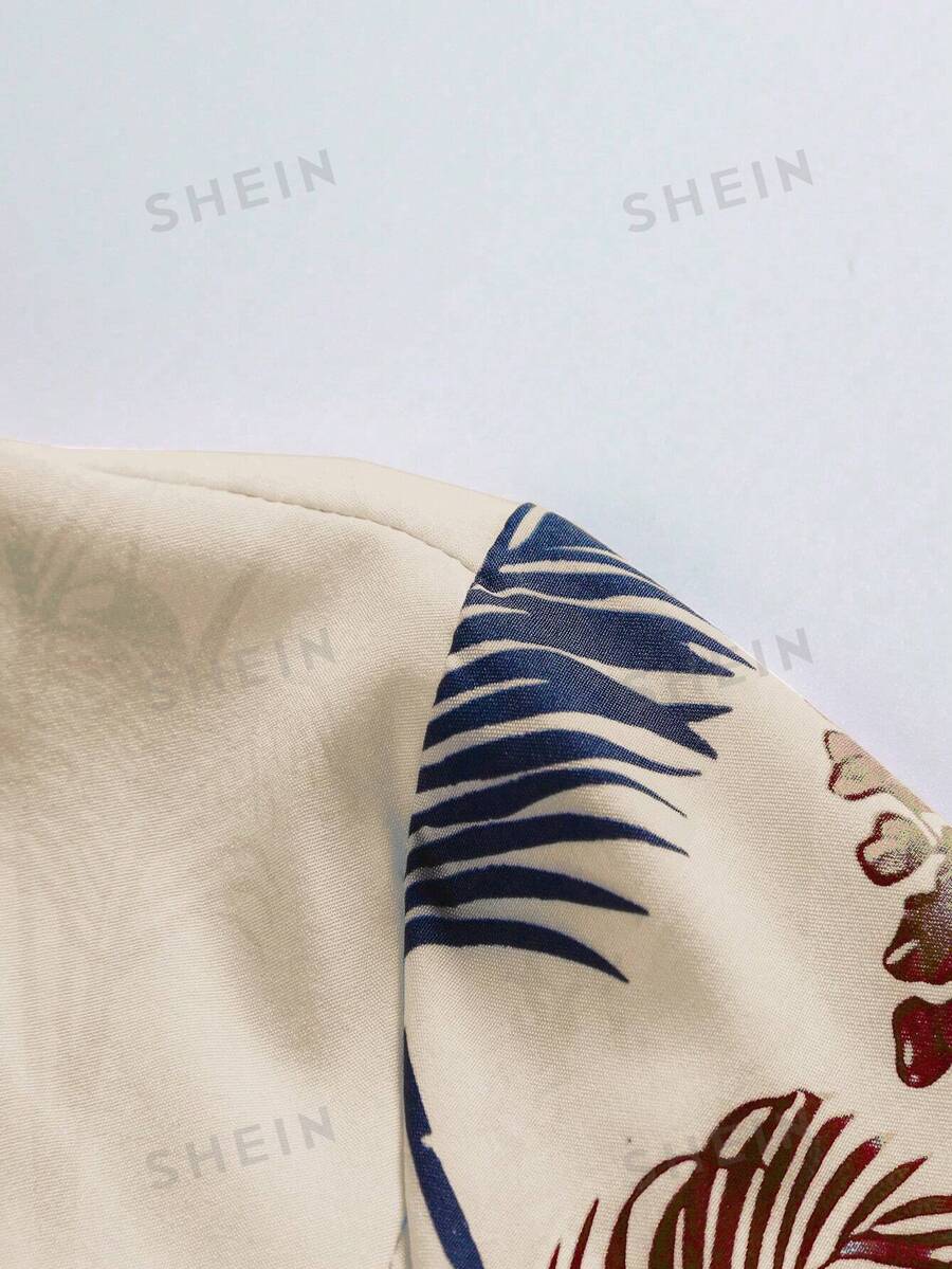 SHEIN MOD New Chinese Style Printed Dress With Buttoned Placket | SHEIN USA