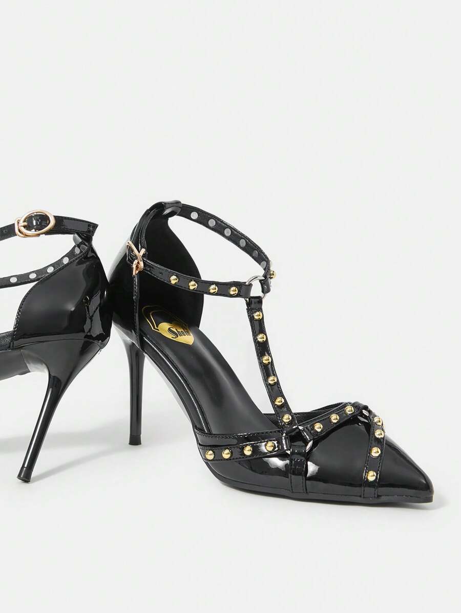 SHEIN SXY Women's Black Pointed Toe High Heels With Thin Heels And ...