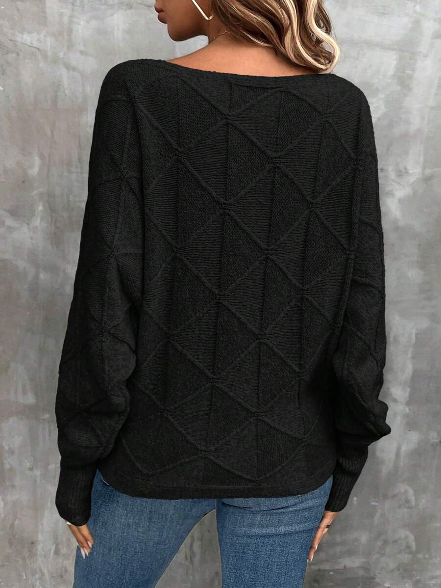 SHEIN LUNE Vrouwen Effen kleur Vleermuis mouw Truien | SHEIN Nederland