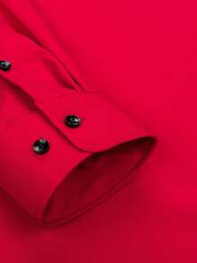 Manfinity Homme Men's Button Down Long Sleeve Shirt , Baggy Plain Dark ...