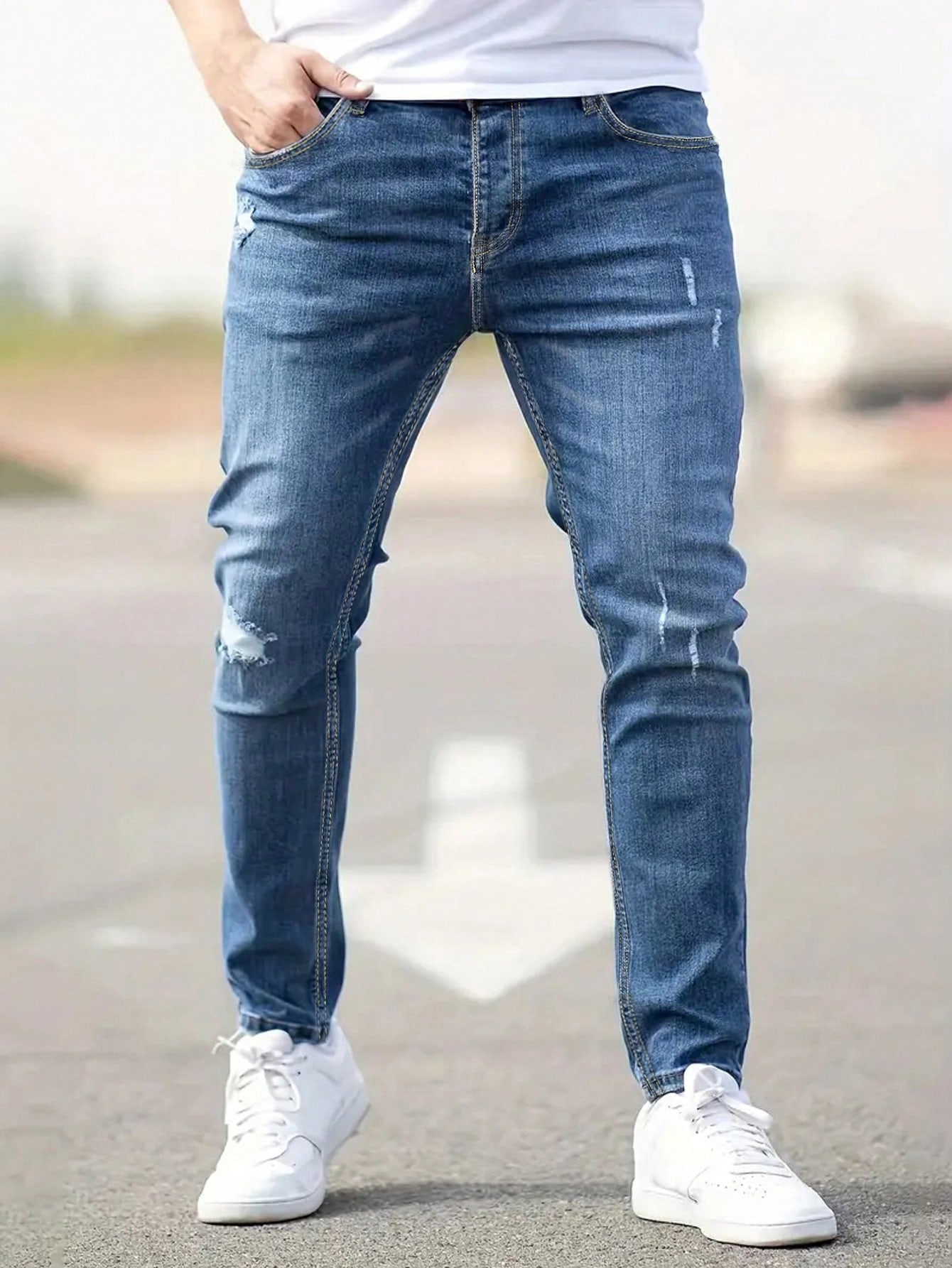 Homme Jean Skinny Déchiré Effiloché | Mode en ligne | SHEIN FRANCE
